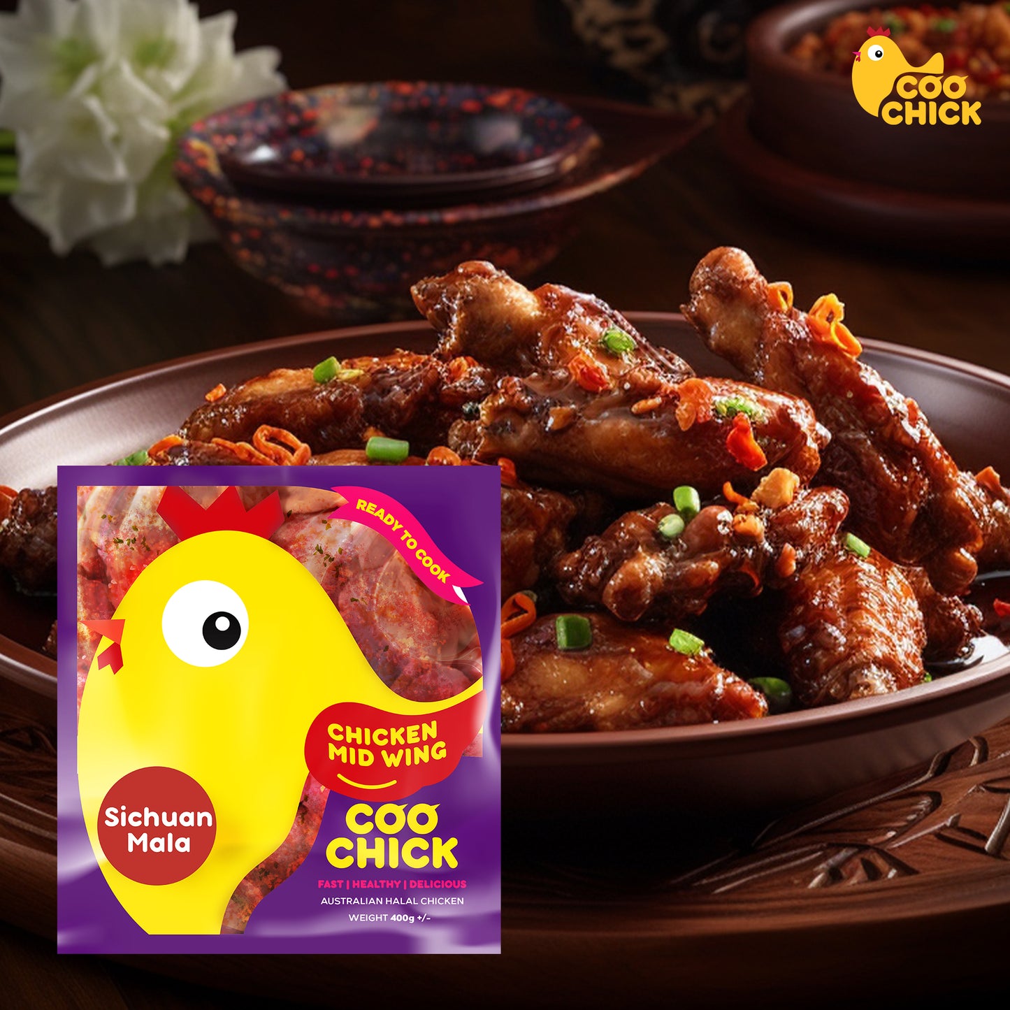 Sichuan Mala Chicken Mid-Wings – CooChick Australia